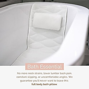 Bath Pillows for Tub Neck and Back Support - Full Body Bath Pillow for Bathtub Premium Comfort for Ultimate Home Spa, Bath Accessories for Women, Self Care Gift Ideas, Pampering and Relaxation Gifts.