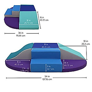 Factory Direct Partners 13021-CTPU SoftScape Playtime All Around Climber for Crawling Infants and Toddlers, Soft Foam Active Playset with Steps and Slides (6-Piece) - Contemporary/Purple