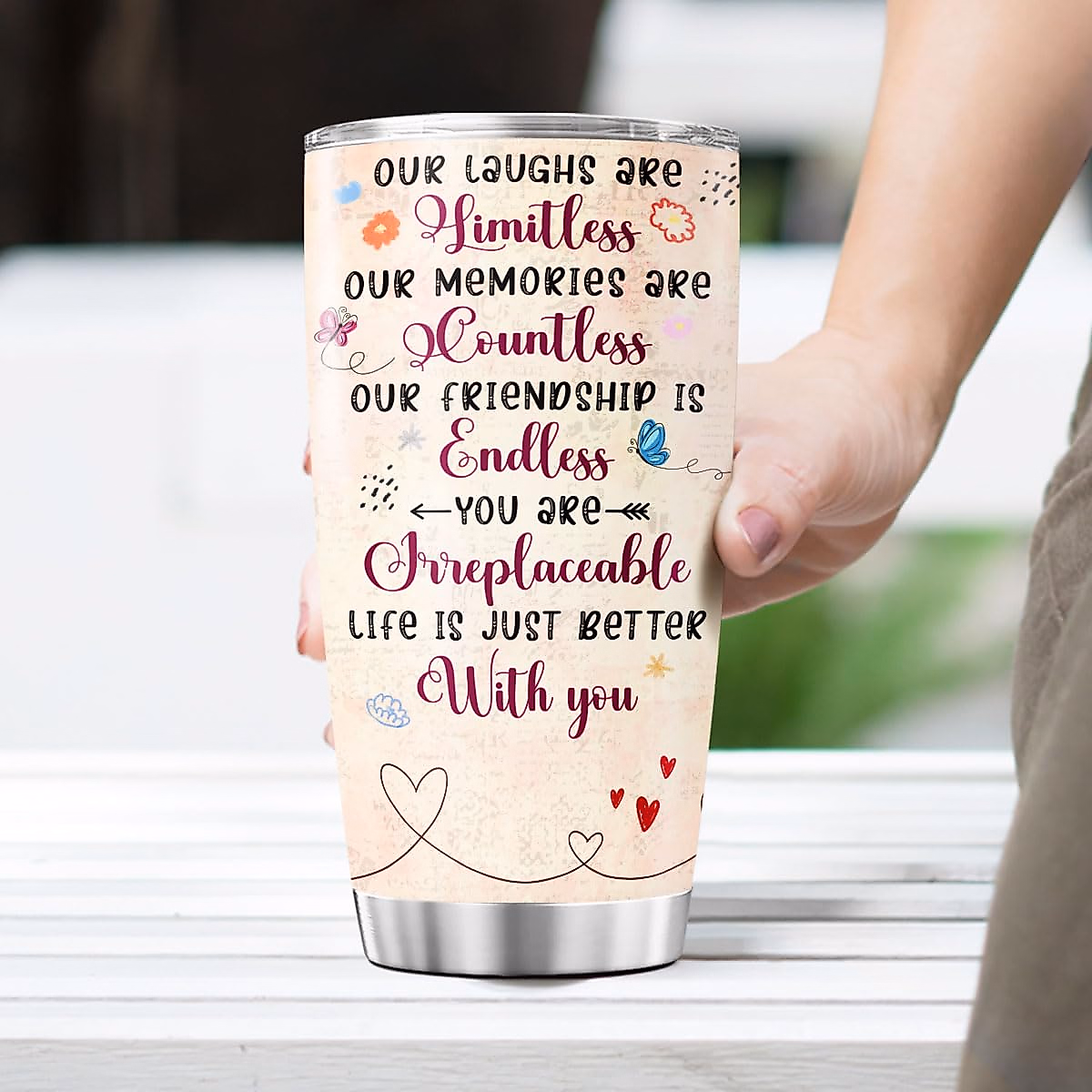 JENOIS Tumbler 20 Oz With Lid And Straw, Best Friend Friendship, Holiday and Christmas Gifts, For Women Tumblers