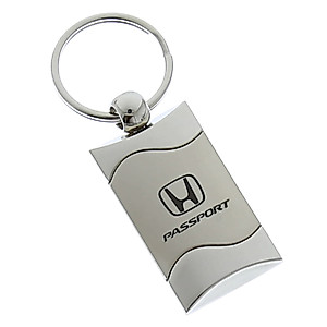 Au-TOMOTIVE GOLD Spun Brushed Metal Key Chain for Honda Passport (Silver)