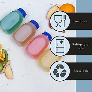 Cornucopia Brands 8-Ounce Plastic Milk Bottles (12-Pack); HDPE Bottles Great for Milk, Juice, Smoothies, Lunch Box & More, BPA-Free, Dishwasher-Safe, BPA-free