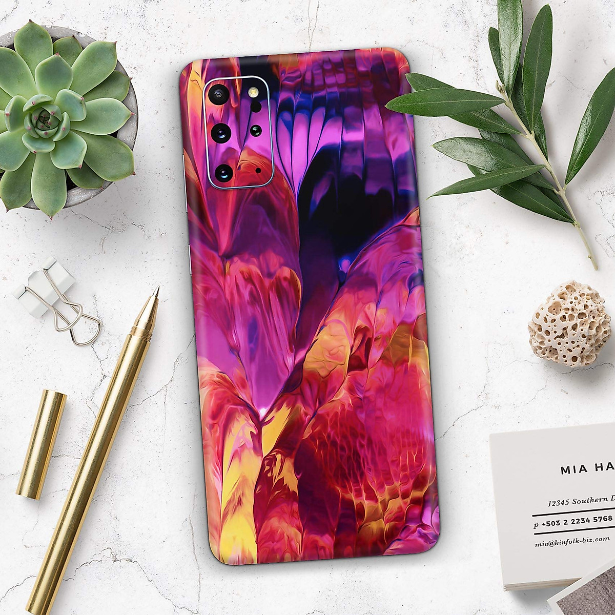 DesignSkinz Blurred Abstract Flow V28 Protective Vinyl Decal Wrap Skin Cover Compatible with The Samsung Galaxy S20 (Screen Trim & Back Glass Skin)