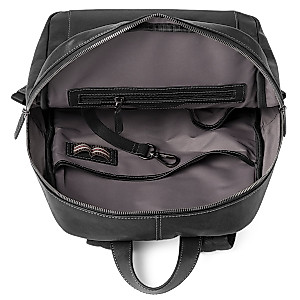 Sharkborough Soft Canvas Men's Backpack Genuine Leather for Casual Daypacks, Business, Travel, School. Fit for 15.6" Laptop