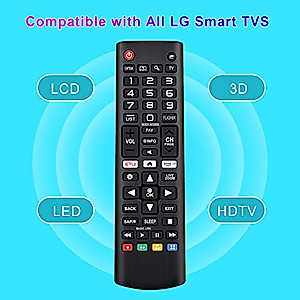 Goukano Universal Remote Control for All LG Smart TV Remote Control Compatible All Models LCD LED 3D HDTV Smart TVs AKB75095307 (with Batteries)