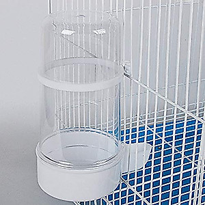2 Pack Automatic Bird Feeder Bird Water Bottle Drinker Clear Food Seed Dispenser Container Set Hanging in Cage No-Mess for Parrots Budgie Cockatiel Lovebirds Finch Canary Hamster 415ml