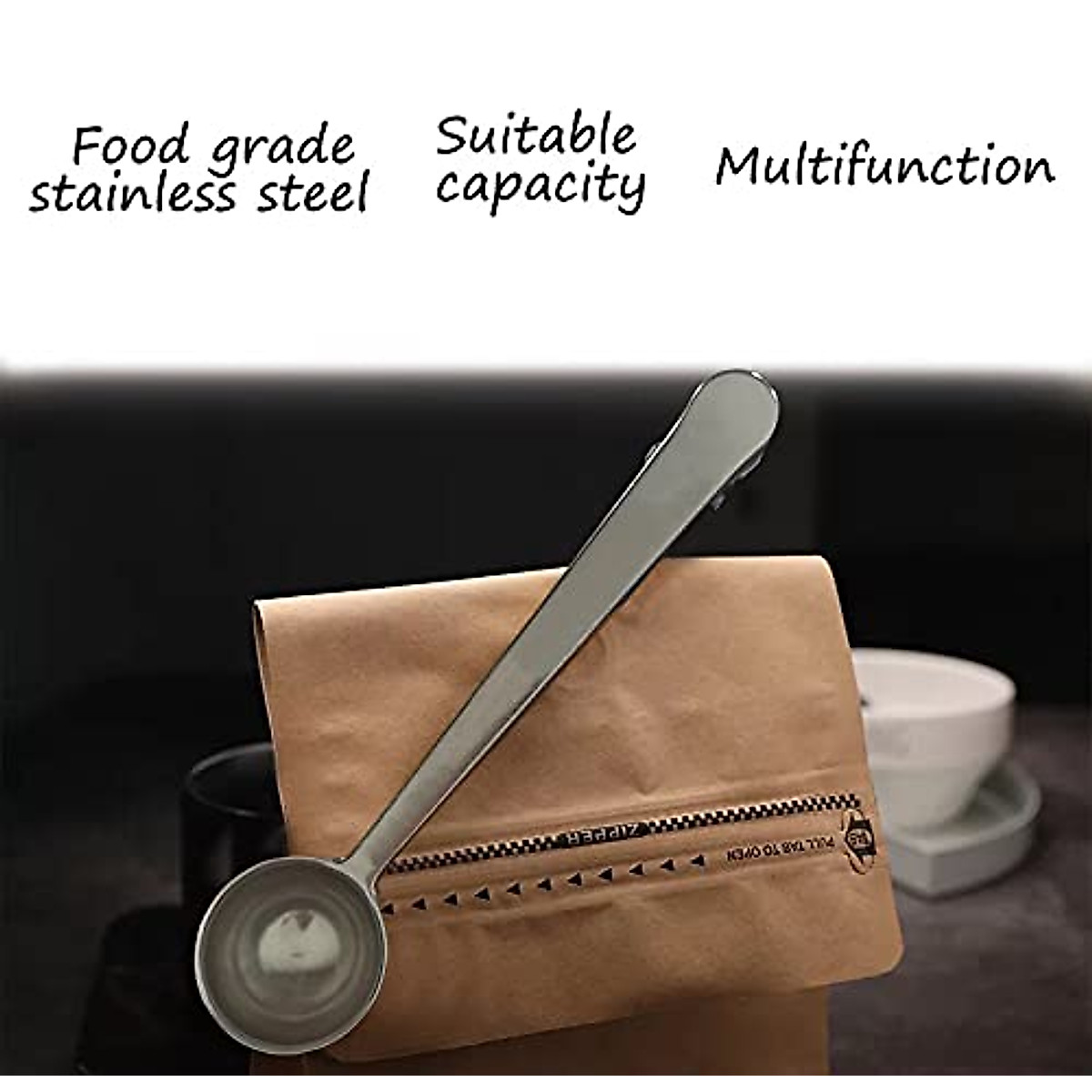 3pcs/Set 2 PCS Coffee Grinder Cleaning Brush with Coffee Scoop Clip Wood Handle Natural Espresso Grinder Brush Espresso Machine Cleaner for Bean Grain Coffee Tool