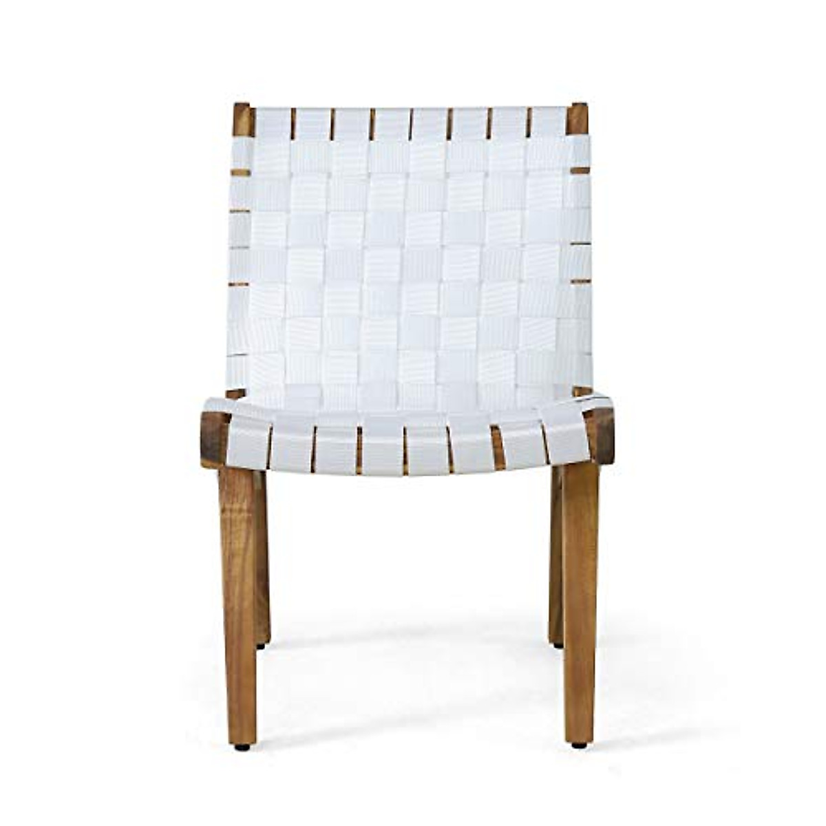 Christopher Knight Home Charlotter Outdoor Lounge Chair, White + Teak