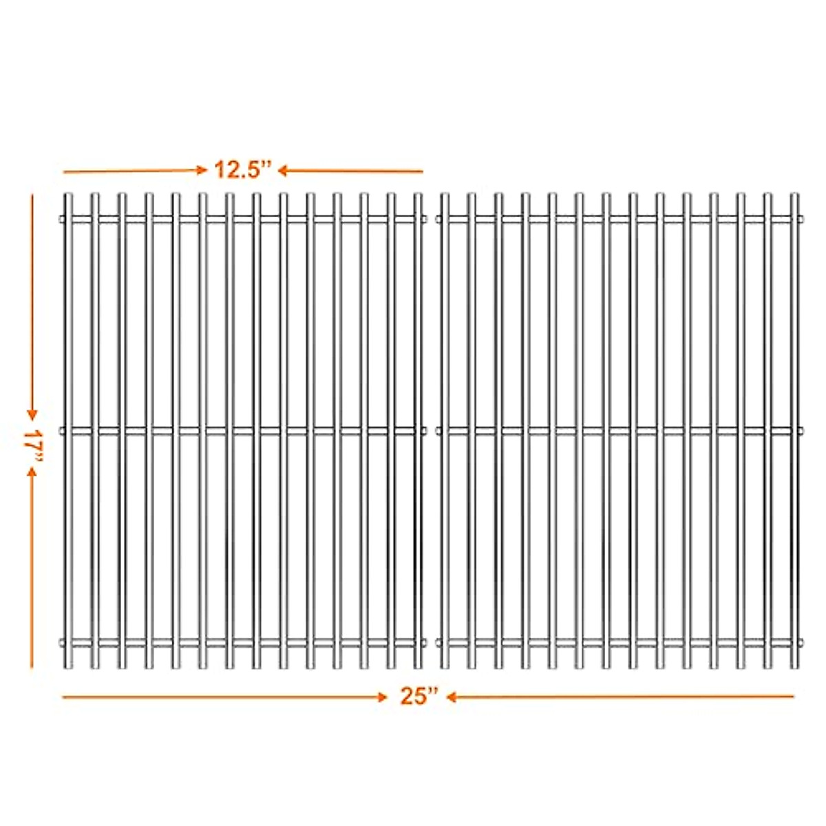 Hisencn 17" Stainless Steel Cooking Grid Grates for Charbroil 463250509, 463250510, Thermos 461262409, Grill Master 720-0737, 720-0670E, Vermont Castings Great Outdoors Gas Grills