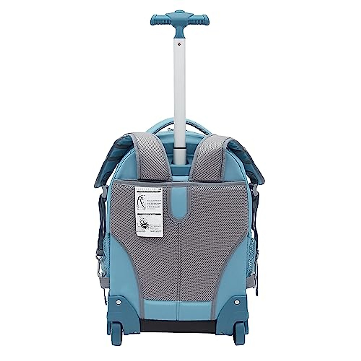 Travelers Club Rolling Backpack with Shoulder Straps, Aqua, 18-Inch