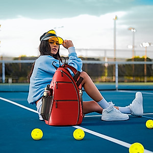 New Athletico Sling Bag - Crossbody Backpack for Pickleball, Tennis, Racquetball, and Travel for Men and Women (Red)