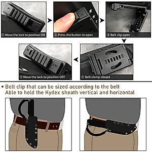 Cool Hand Beast Survival Hunting Knife with Sheath, Replaceable 1911 Wood Grips Handle, Black Stone Washed 0.2" Thick D2 Steel Tanto Fixed Blade Knives, 1911F-BW