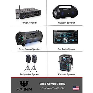 ARISEN Wireless Microphone System, Professional Karaoke Microphone UHF Dual Channel Handheld Microphone, 200ft Range Receiver and 2 Handheld Mic Set, Cordless Mic Systems for, Church, Wedding, DJ