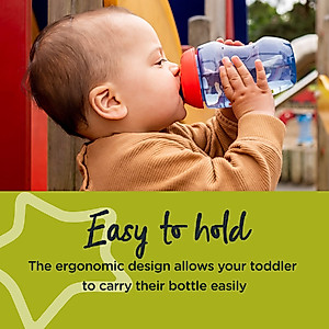 Tommee Tippee Sippee Cup, Water Bottle for Toddlers, Spill-Proof, BPA Free, 10oz, 9m+, 2 Count, Blue and Red