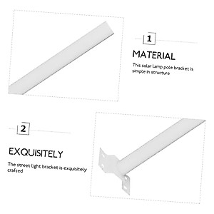 BESPORTBLE 2 Sets Street Light Bracket Wall Decoration Light Bar Mounts Street Light Pole Light Pole Replacement Parts Street Lights Rod Support Pole Solar Spot Light Pole Metal White