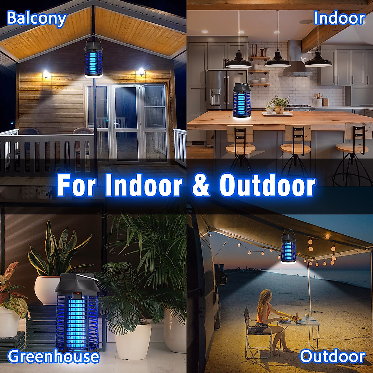 Remote Control Bug Zapper with LED Light, Waterproof Mosquito Zapper Outdoor, Electric Fly Zapper, Insect Killer & Fly Traps for Outside, Patio, Porch, Backyard, Garden