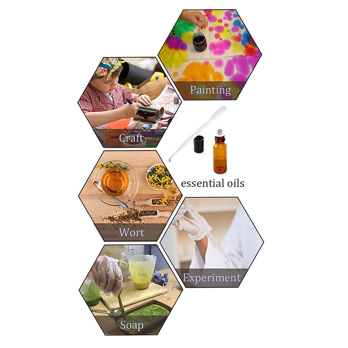 Ostrat 100PCS 1ML Disposable Plastic Pipette with Scale,Transfer Pipettes Dropper for Scientific Labs Experiment,Measuring, Watering, Dispensing