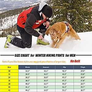 GSGGIG Men's Fleece Lined Camo Hiking Tactical Ripstop Pants Winter Outdoor Work Cargo Pants with 8Pockets No Belt JR55 Black CP CAMO 32