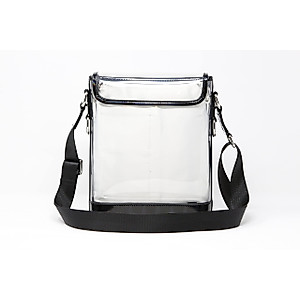 DOMINIE Messenger Unisex Black Holographic Leather/TPU Satchel Bag