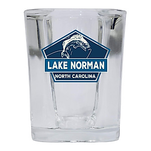 Lake Norman North Carolina Souvenir 2 Ounce Square Base Liquor Shot Glass