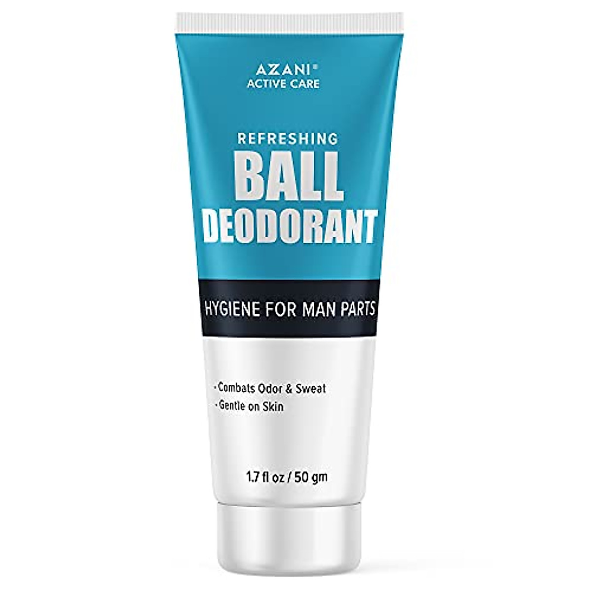 Azani Anti Chafing Men's Ball Deodorant| Ballguard, Counters Sweat, Odor, flakes, Redness and Irritation|Niacinamide & Hyaluronic Acid| 1.76 Oz, 1 Pack