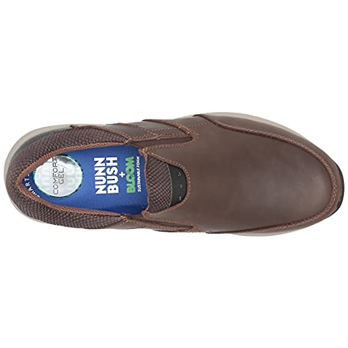 Nunn Bush Men's Excursion Waterproof Moccasin Toe Slip-On with KORE Comfort Technology Loafer, Brown Crazy Horse, 9