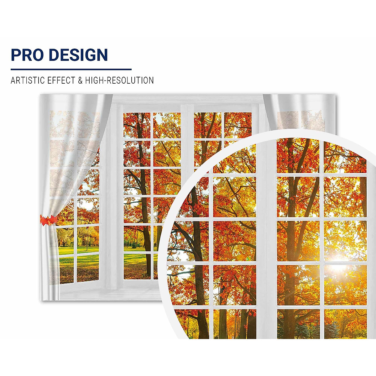 Allenjoy Autumn Tree Window Backdrop Fall Forest Scene Natural Windowsill Photography Background Newborn Party Banner Wall Decor Photo Booth Props