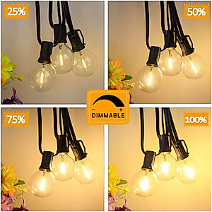 BRTLX Outdoor String Lights, 150FT LED G40 Patio Lights，Shatterproof String Hanging Lights with 75+2(Spare) Waterproof Backyard Bulbs Commercial for Balcony Party Wedding Market