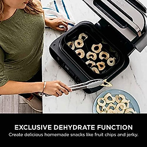 Ninja FG551 Foodi Smart XL 6-in-1 Indoor Grill with Air Fry, Roast, Bake, Broil & Dehydrate, Smart Thermometer, Blue/Blue (Renewed)