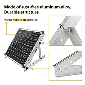 Powrocket Adjustable Solar Panel Tilt Mount Brackets,22 inch Solar Panel Racks with Foldable Tilt Legs on Flat Surface for Off-Grid Systems RV, Roof, Boat