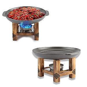 BBQ Round Roasting Tray, luminum Ceramic Plate Non Stick Grill Plate Barbecue Skewers Chafing Dish Party Buffet Pan Cookware for Barbecues, Camping, Durable and Reusable (2L)