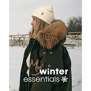 FURTALK Beanie Hats for Women Men Winter Hats Womens Knitted Slouchy Beanies Cuffed Skull Cap Warm Ski Hat Beige