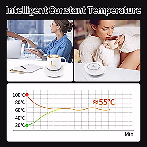 Coffee Warmer for Desk with Automatic Sensor Switch, Candle Warmer Portable, Mug Warmer for Desk 122°F-131°F for Heating Coffee, Milk, Tea, Candles, Office Desk Accessories Gift（No Cup）