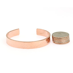 10mm Wide Hammered Copper Cuff Bracelet By John Brana Handmade Jewelry 100% Uncoated Solid Copper Cuff (6.5 Inches)