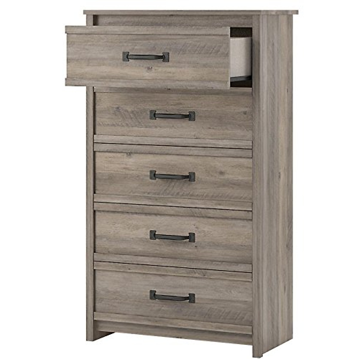 Ameriwood Home Bassinger 5 Drawer Dresser, Gray Oak