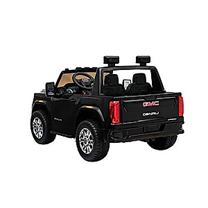 DAKOTT GMC Sierra Denali HD Two Seater 12 Volt Ride-On Truck w/ 2.4G Remote Control, LED Lights, Horn, Music, MP3/USB, Storage Box, Spring Suspension, Electric Vehicle for Kids .