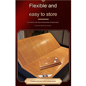 Bamboo Sleeping Mat, Sleeping Mat, Breathable Folding Bed Double-Sided Bamboo Mat, Bedding for Home School Dormitory(1.35m)