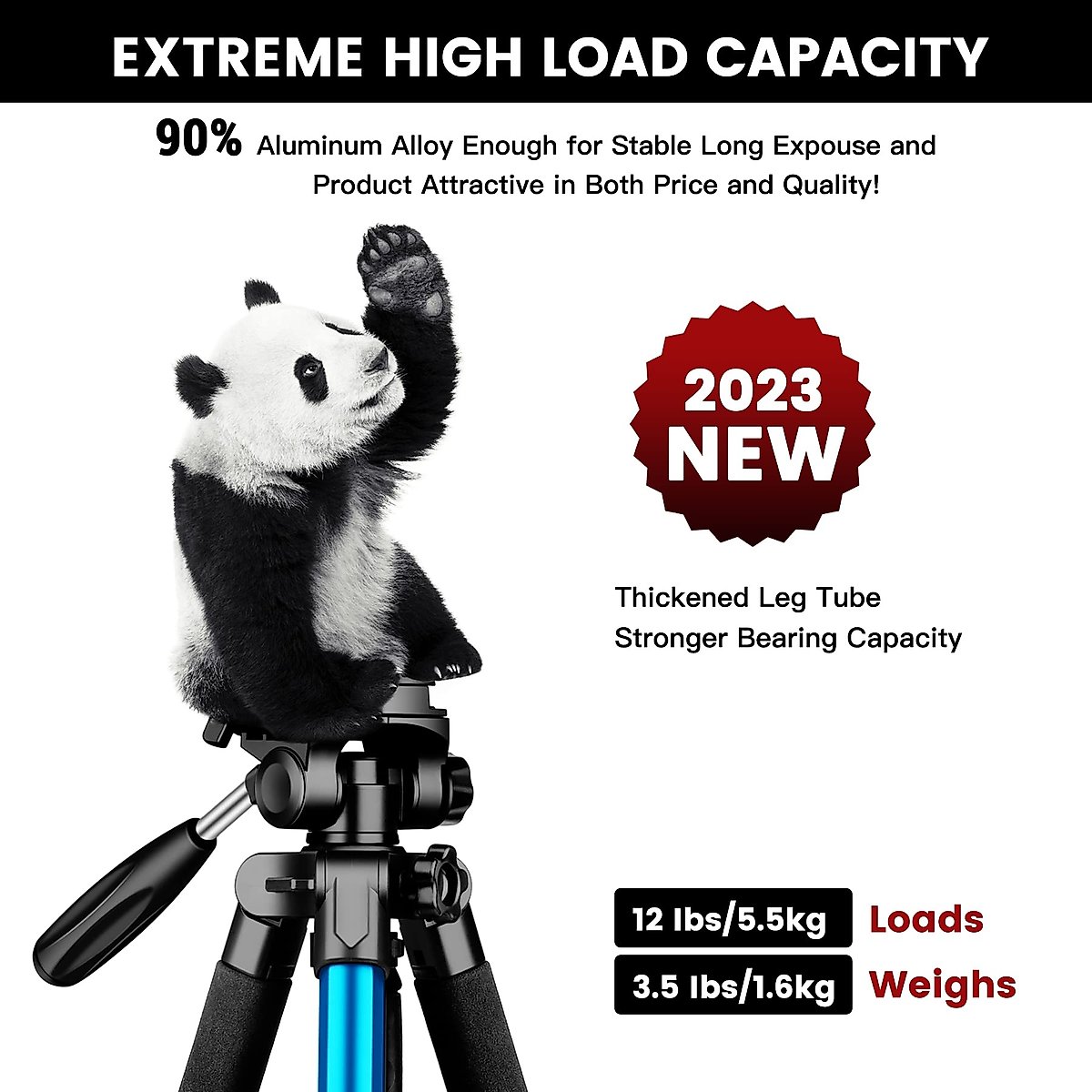 Tripod for Camera, 72" Camera Tripod with Remote, Heavy Duty Tall Camera Tripod Stand, Professional Aluminum Video Tripod, Compatible with Gopro/Camcorder/Binocular