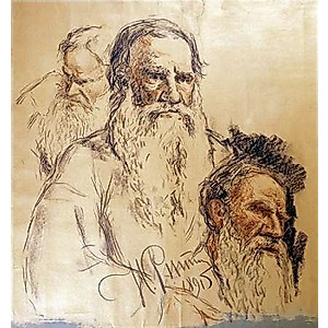 Three Studies Leo Tolstoy Poster Print by Ilia Efimovich Repin (12 x 12)