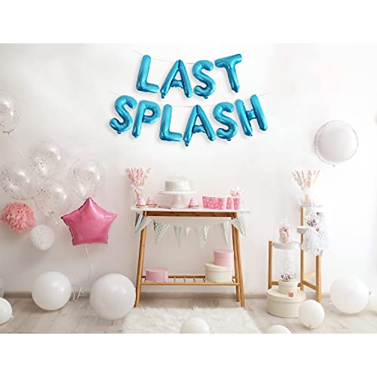 PartyForever LAST SPLASH Balloons Banner Light Blue Bachelorette Party Decorations Sign