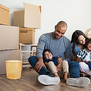 MAGICLULU 2pcs Plastic Waste Basket Clear Round Trash Can Small Wastebasket Garbage Container Bin Trash Bin for Home Bathroom Bedroom Kitchen College Dorm Office Craft Room Orange and Green