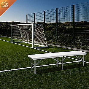 VINGLI 1 Pack 6 feet Plastic Folding Bench,Portable in/Outdoor Picnic Party Camping Dining Seat, Garden Soccer Multipurpose Entertaining Activities, White