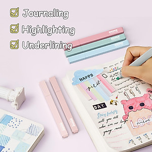 GOTIDEAL Aesthetic Cute Pastel Highlighters set, 12 Pack No Bleed Bible Highlighters With Soft Chisel Tip for office journal, School study accessory supplies