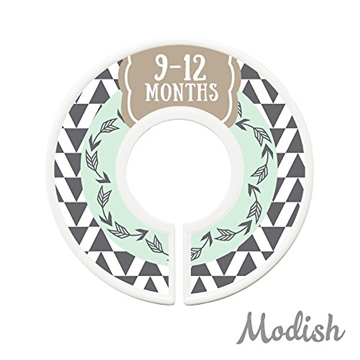 Modish Labels Baby Clothes Size Dividers, Baby Closet Organizers, Closet Size Dividers, Baby Closet Organizers, Clothes Organizer, Neutral, Boy, Girl, Woodland, Arrows, Nordic, Boho, Tan, Mint (Baby)