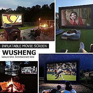 20 Feet Inflatable Outdoor and Indoor Theater Projector Screen - Includes Inflation Fan, Tie-Downs and Storage Bag - Only Supports Front Projection