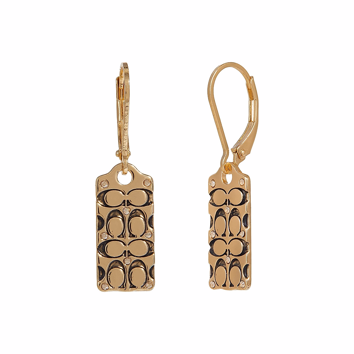 Coach Women's Signature Quilted Drop Earrings