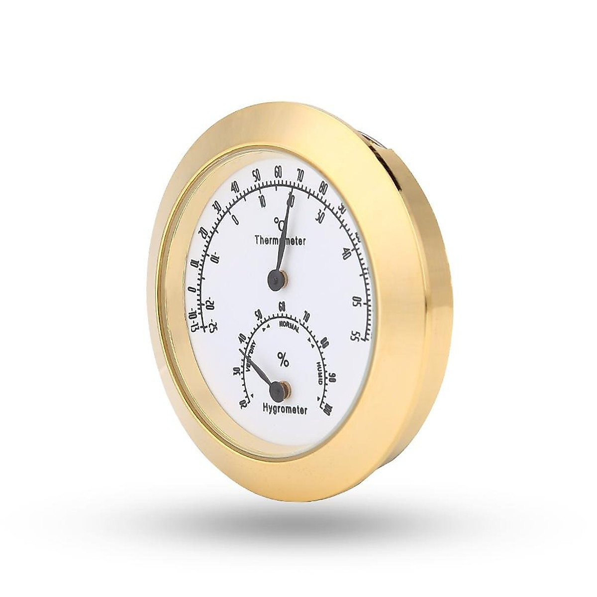 Thermometer Hygrometer, Temperature Humidity Monitor for Indoor Outdoor Instruments (Gold) Hygrometer For Cigar Humidor Humidor Hygrometer Humidor Cigar Box Acoustic Guitar Hygrometer