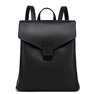 Kseymeir Women Fashion Backpack Soft Leather Daypack Mini Shoulder Purse, Black