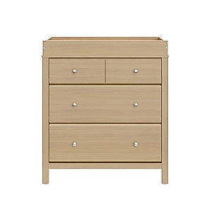 Storkcraft Carmel 3 Drawer Chest with Changing Topper (Driftwood) – GREENGUARD Gold Certified, Dresser For Nursery, 3 Drawer Dresser, Kids Dresser, Nursery Dresser Drawer Organizer, Chest of Drawers