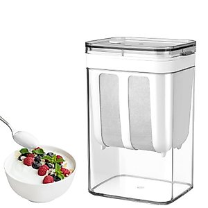 SMALLSHS Yogurt Strainer, Small 480ML (16 Oz) Fine Mesh Strainer, Rice Tea Juicing Food Sieve Strainer, Thick Greek Yogurt Milk Filter Kitchen Tools Reusable Homemade Cup with Stainless Steel Mesh