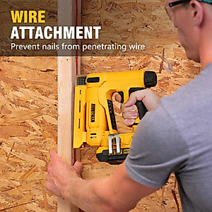 Alloyman 3/8''Crown Stapler, 18 Gauge 2 in 1 Cordless Brad Nailer/Electric Stapler with 2.0AH Battery & Charger, Nail Gun Battery Powered with 2,000PCS Staples and Nails for Upholstery & Family DIY